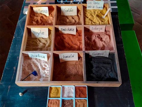 Pintura con tierra de colores